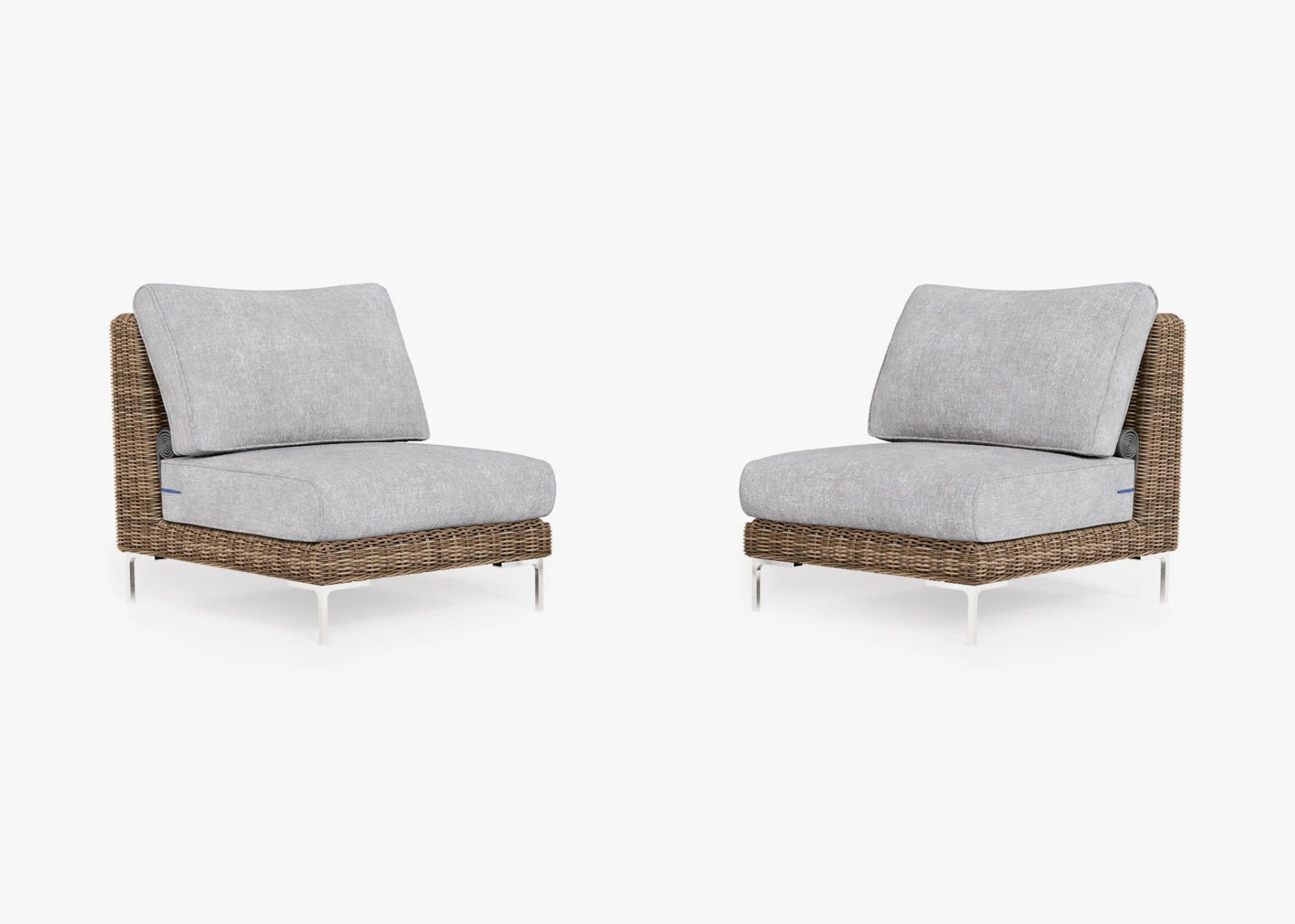 Outer Brown Wicker Outdoor Armless Chair Conversation Set, Pacific Fog ...