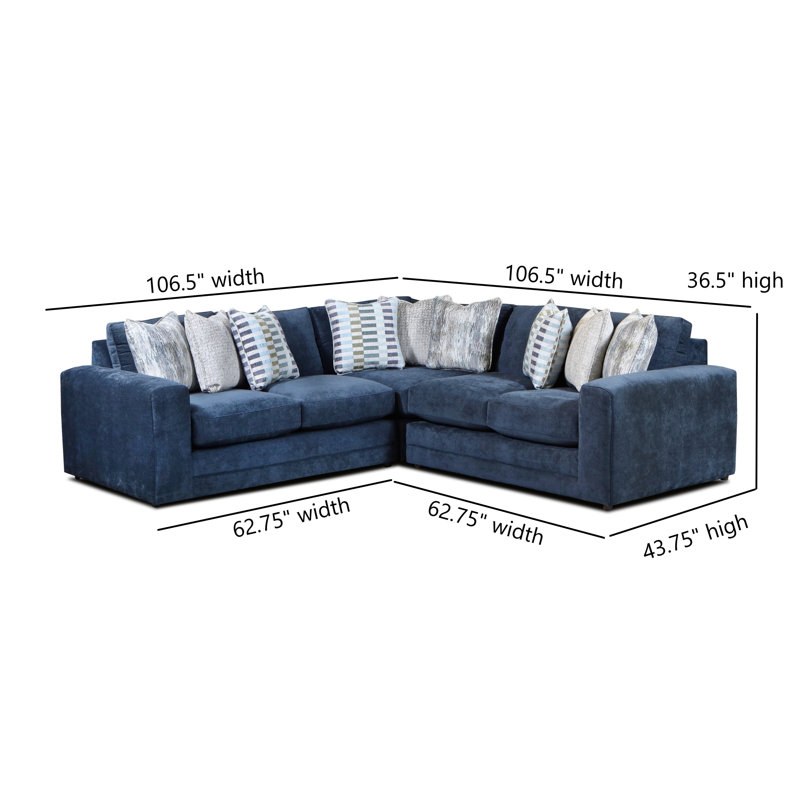 Southern Home Furnishings 107" Wide Symmetrical Modular Corner ...