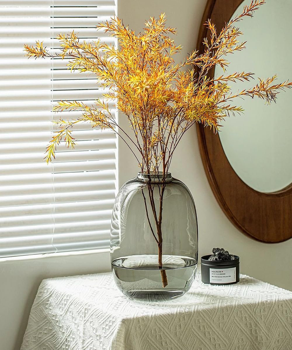 Latitude Run® Glass Vase For Centerpiece, Clear Vase, Round Flower Vase ...