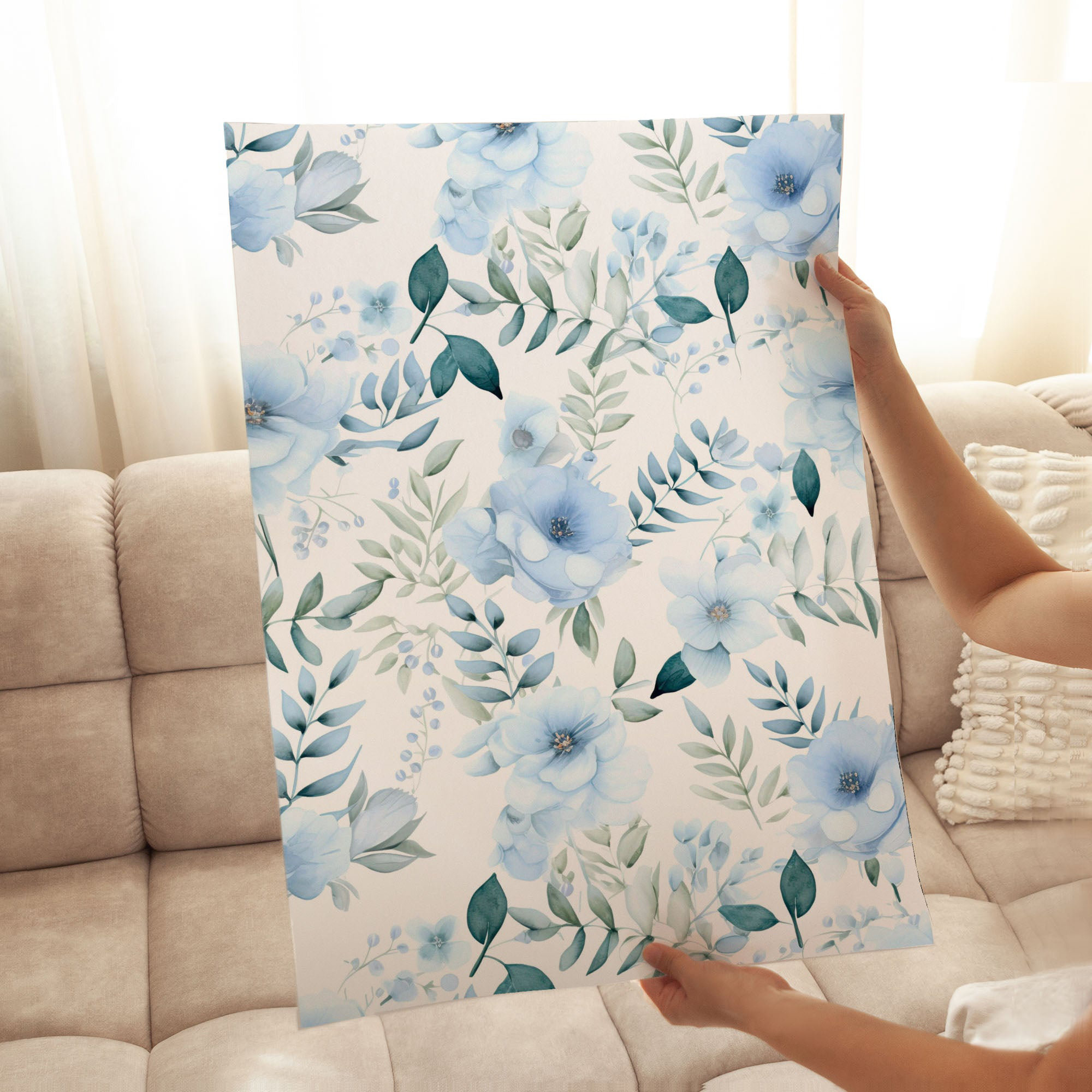 Winston Porter Floral Blue Flower Cottagecore Pattern VIII Cottage ...