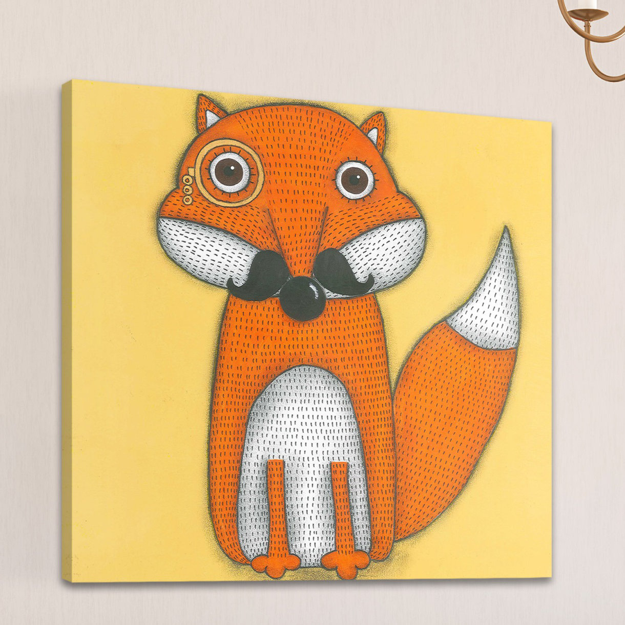 Marmont Hill 'A Fox With Mustache' Print on Wrapped Canvas | Wayfair
