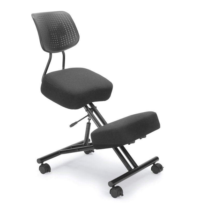 Inbox Zero Adjustable Height Ergonomic Kneeling Chair With Backrest And ...