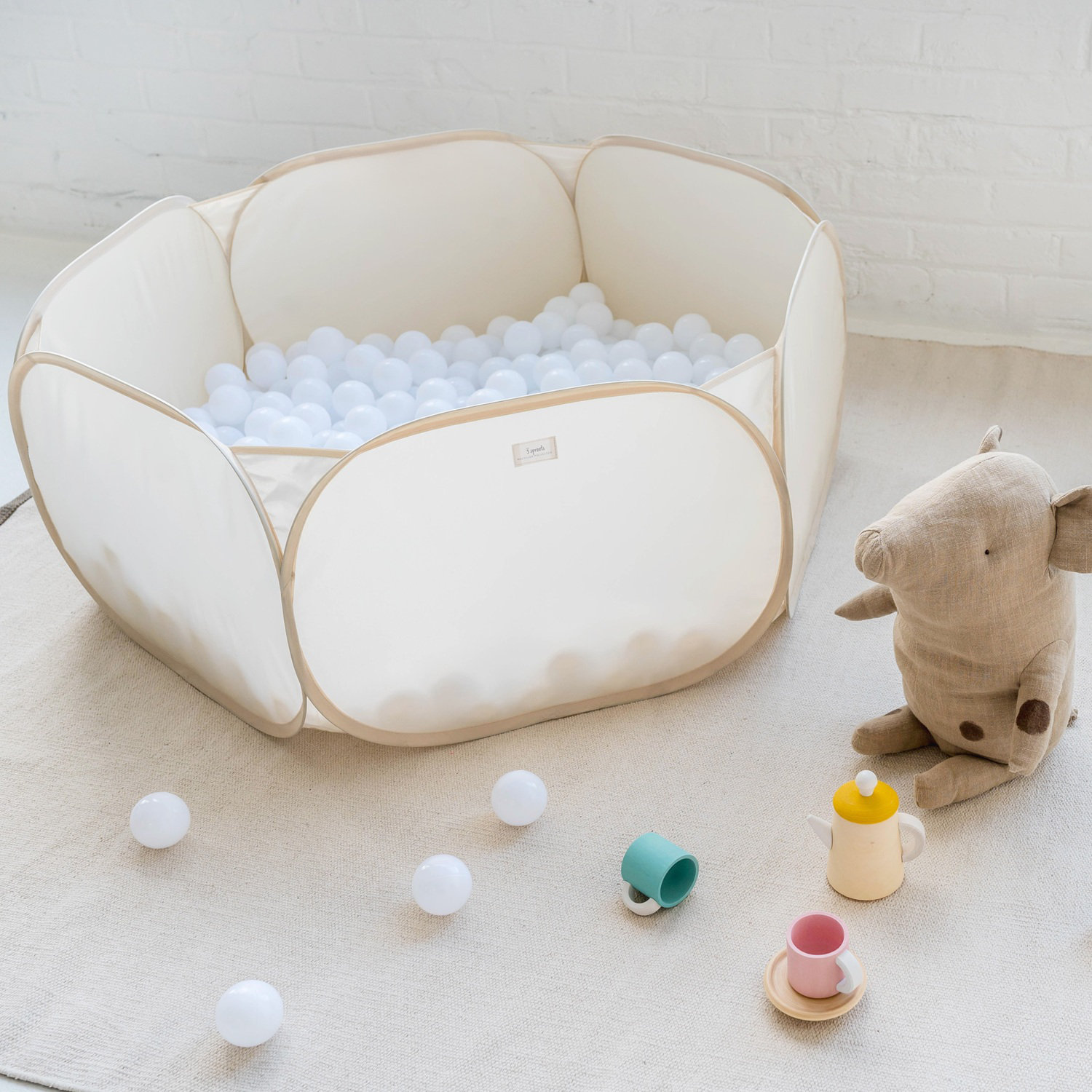 3 Sprouts Recycled Fabric Kids Ball Pit/solid/beige | Wayfair