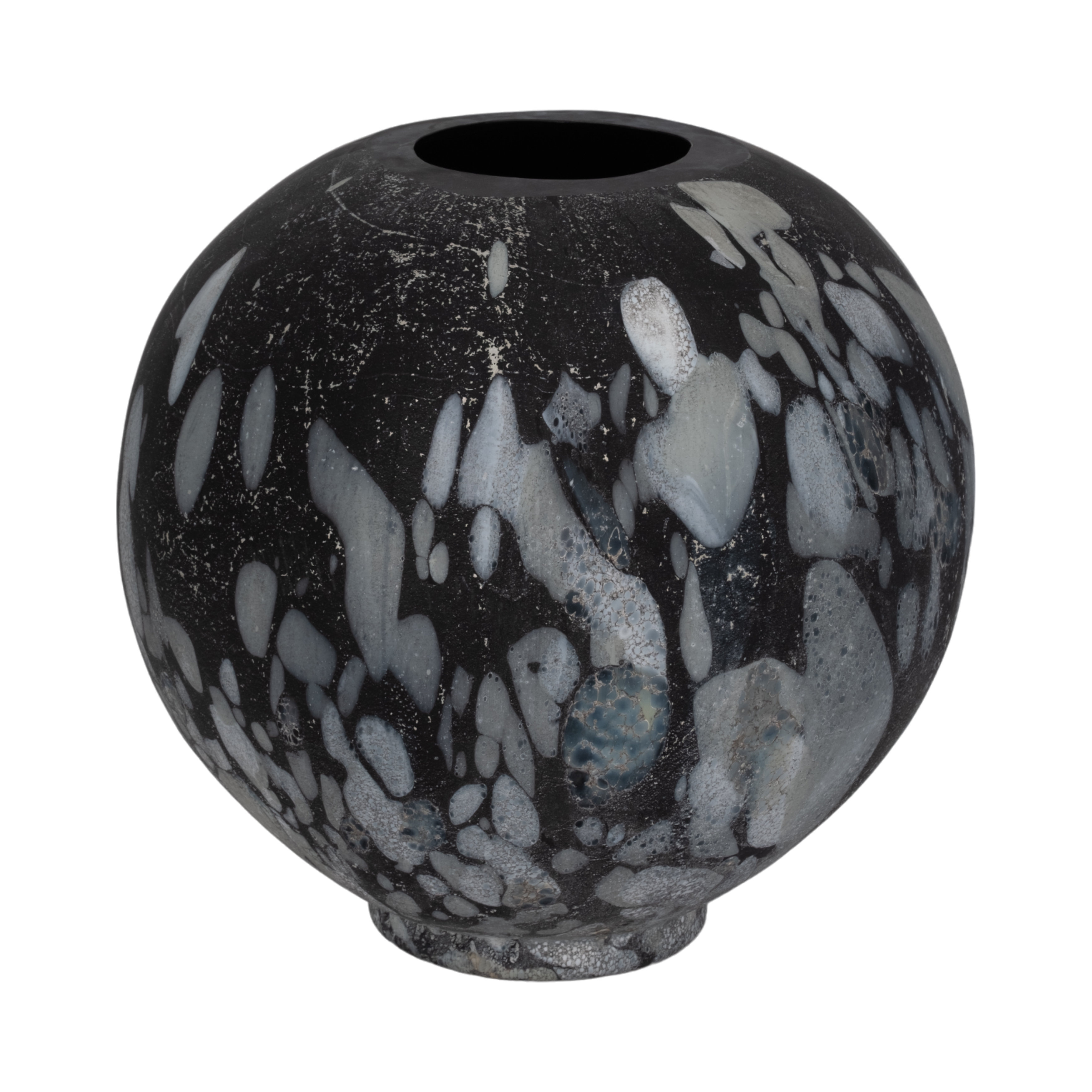 Orren Ellis 15" Lundman Medium Grey Glass Round Vase | Wayfair