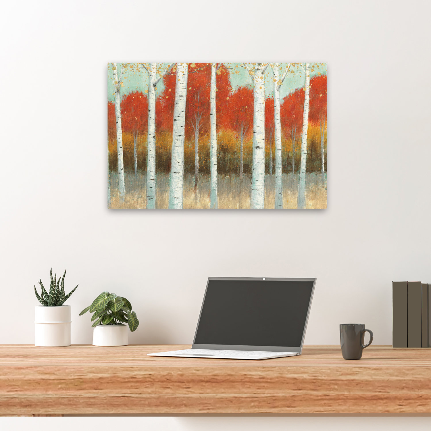 Union Rustic Fall Promenade I Crop - Autumn Birch Fall Foliage Art ...