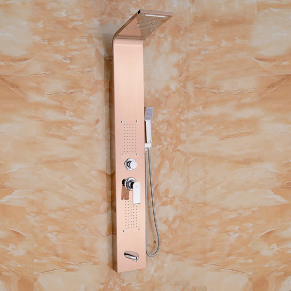 BathSelect Pulsating Massage Thermostatic Shower Panel – Wall-Mounted ...