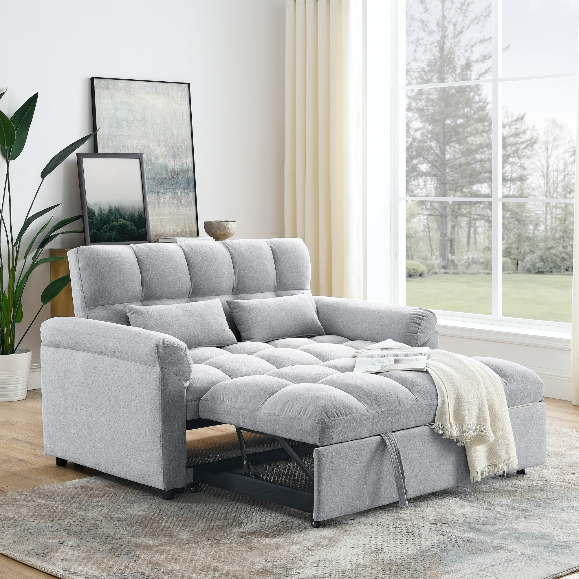 Mercer41 Loveseats Sofa Bed With Pull-Out Bed | Wayfair