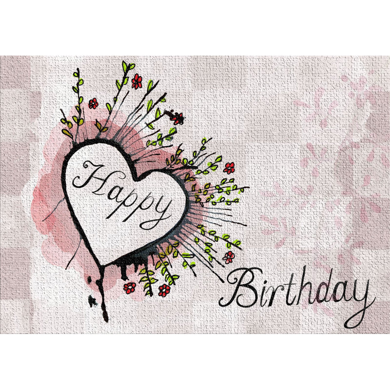 East Urban Home Happy Birthday Pink Area Rug | Wayfair