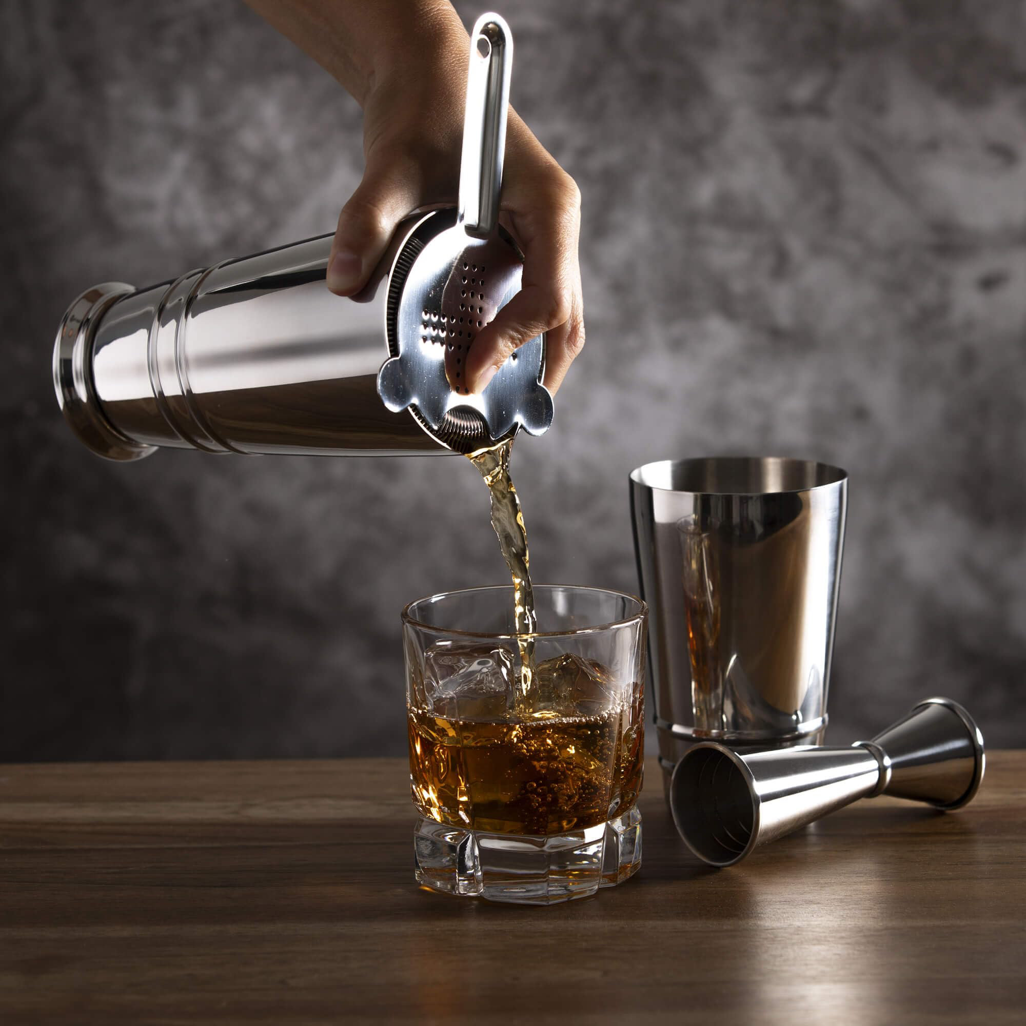 Latitude Run® Premium 4-Piece Boston Cocktail Shaker Set Strainer ...