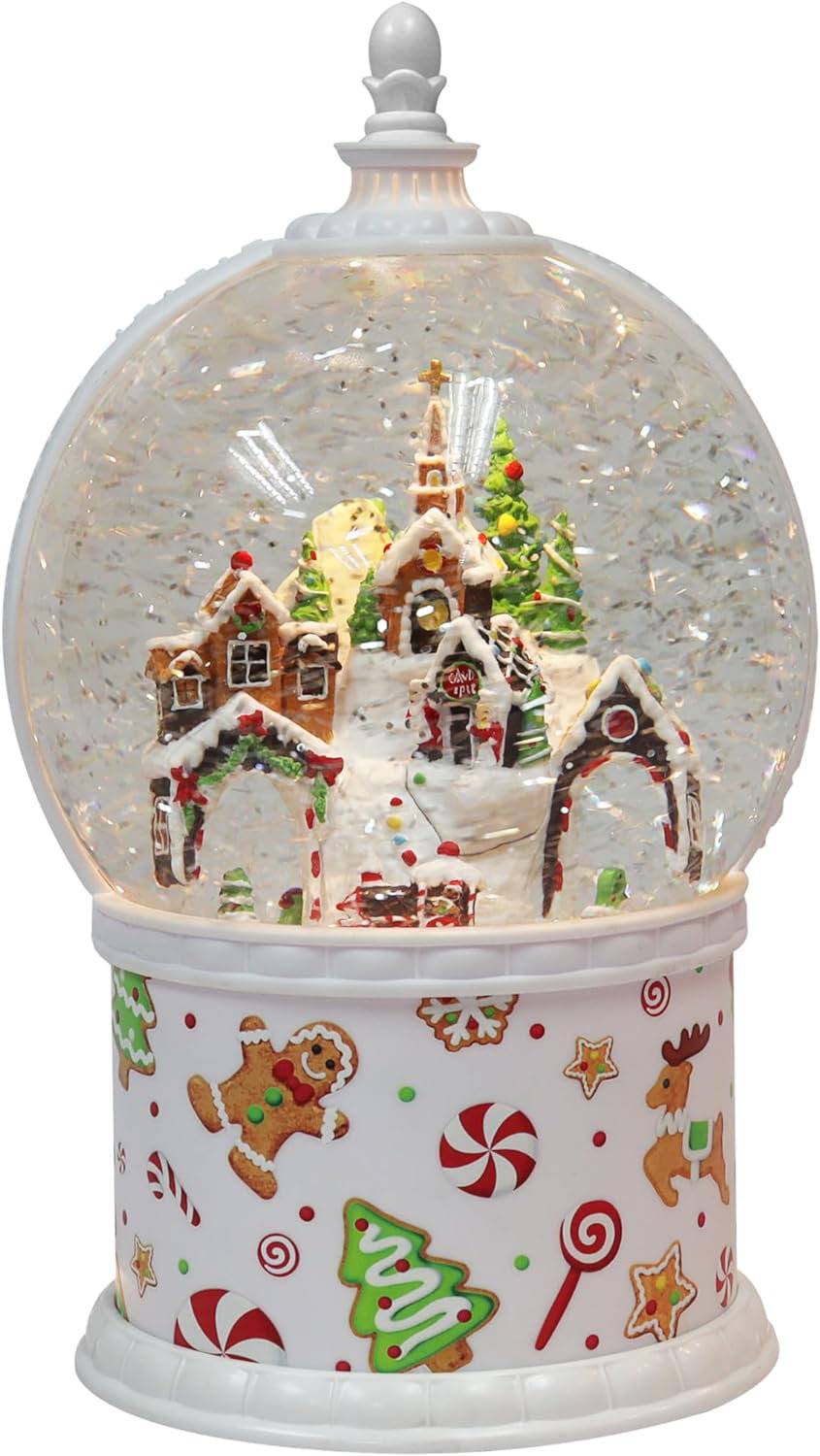 The Holiday Aisle® 11.7“H Acrylic Gingerbread Globe - LED Lights, Water ...