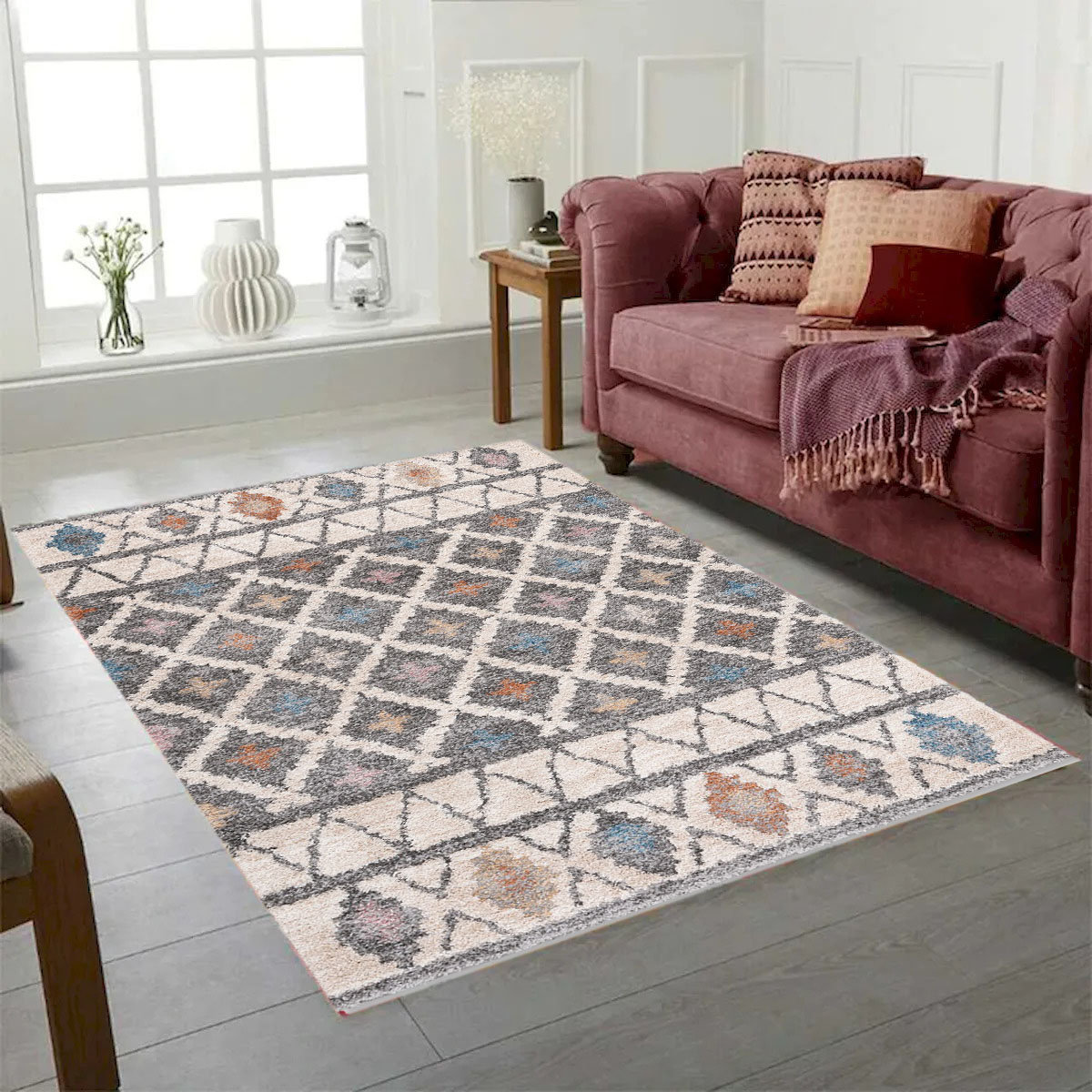 Foundry Select Bisera Diamond Pattern Shag Rug | Wayfair