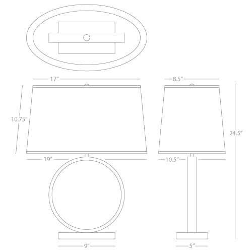 Robert Abbey Metal Ring Table Lamp with Stone Base | Perigold