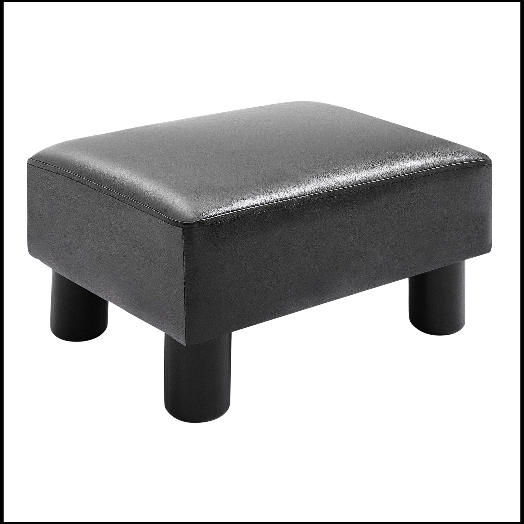 Winston Porter Ottoman Foot Rest, Small Foot Stool with Faux Leather ...