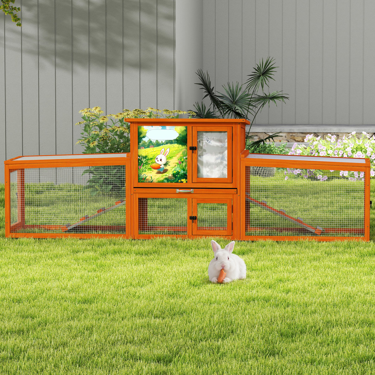 Tucker Murphy Pet™ Insulated Outdoor Wood Rabbit Hutch - Wayfair Canada