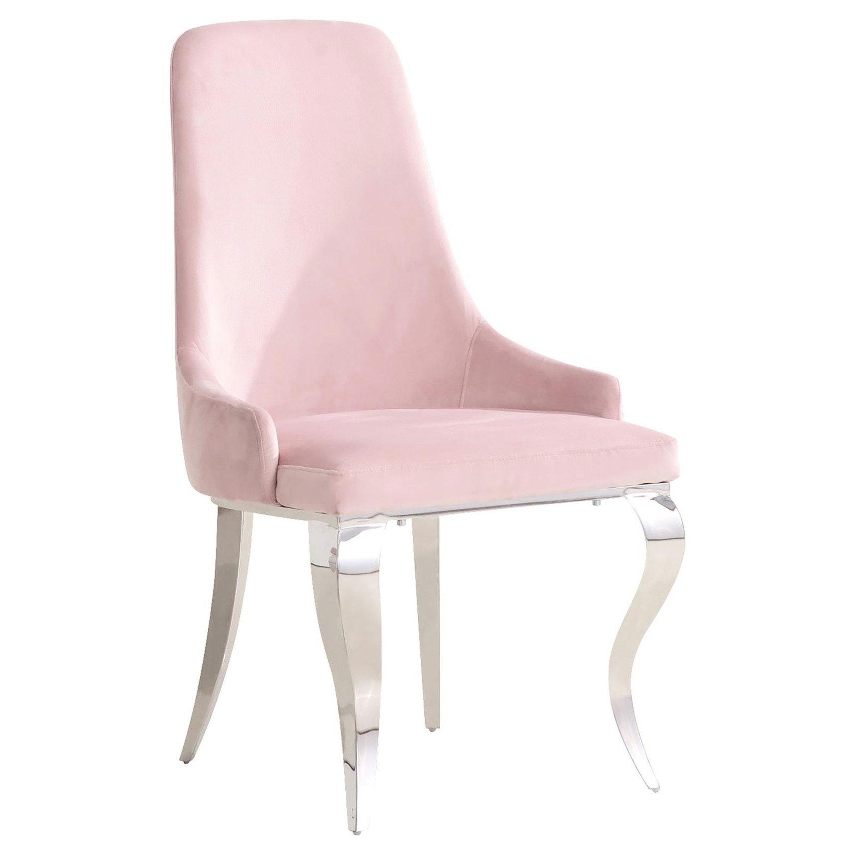 Everly Quinn 2pcs Dining Chairs In Pink Velvet Fabric - Legs, Design ...