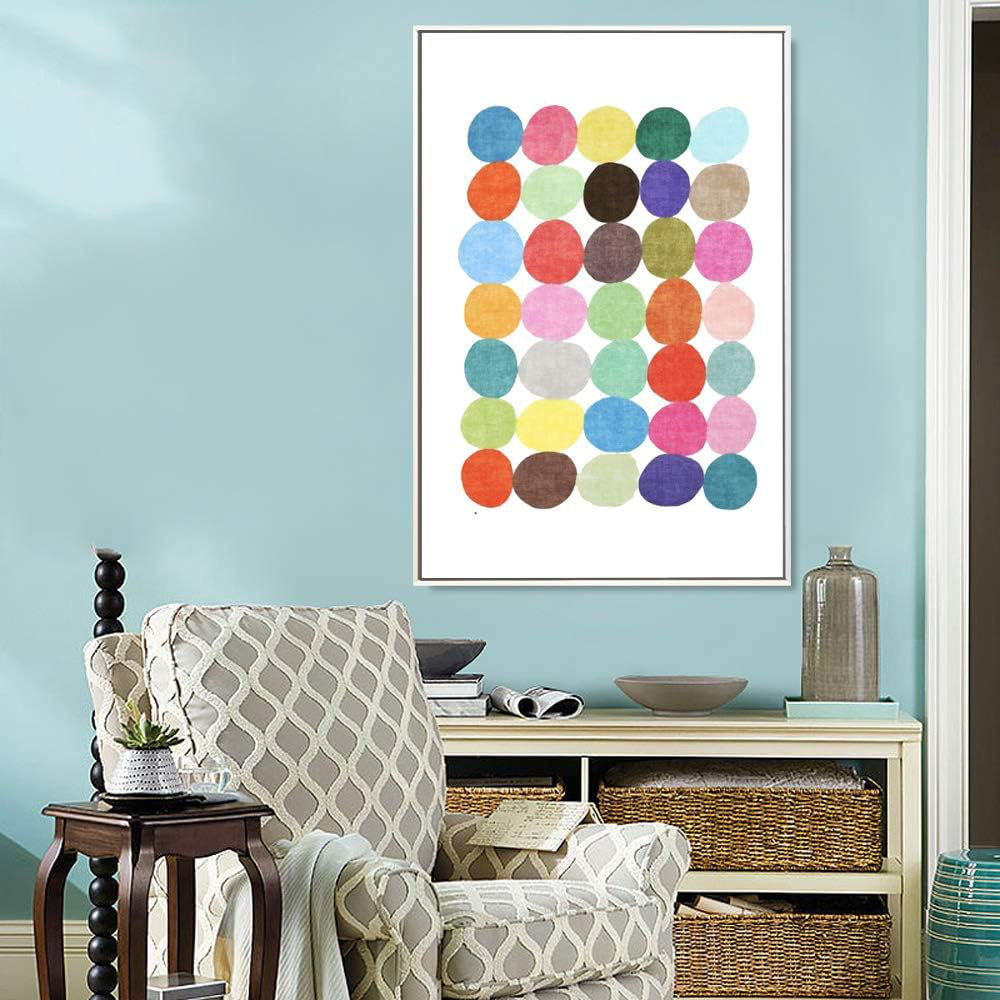 IDEA4WALL Abstract Vibrant Color Blocks Rainbow Circle Array Geometric ...