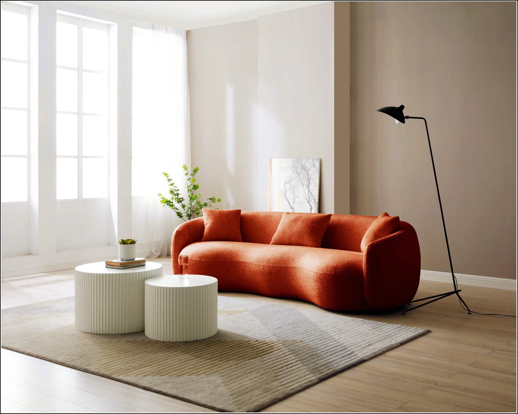 Orren Ellis 93.6'' Mid Century Curved Sofa - Wayfair Canada