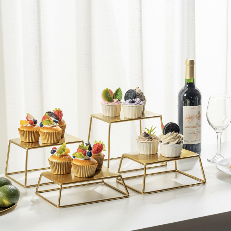 Mercer41 4 Piece Gold Chafing Dish Cupcake Stand Riser | Wayfair