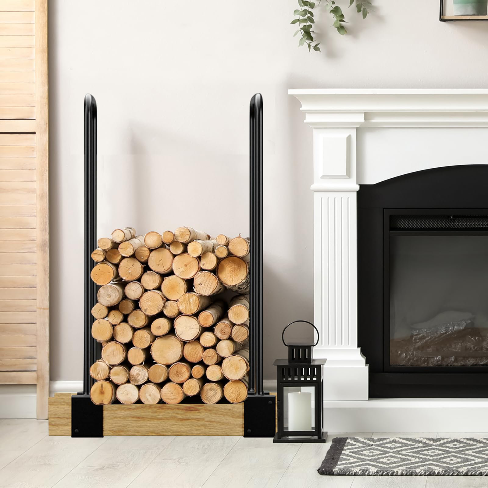 Latitude Run® Heavy Duty Firewood Racks Adjustable Length Log Bracket ...