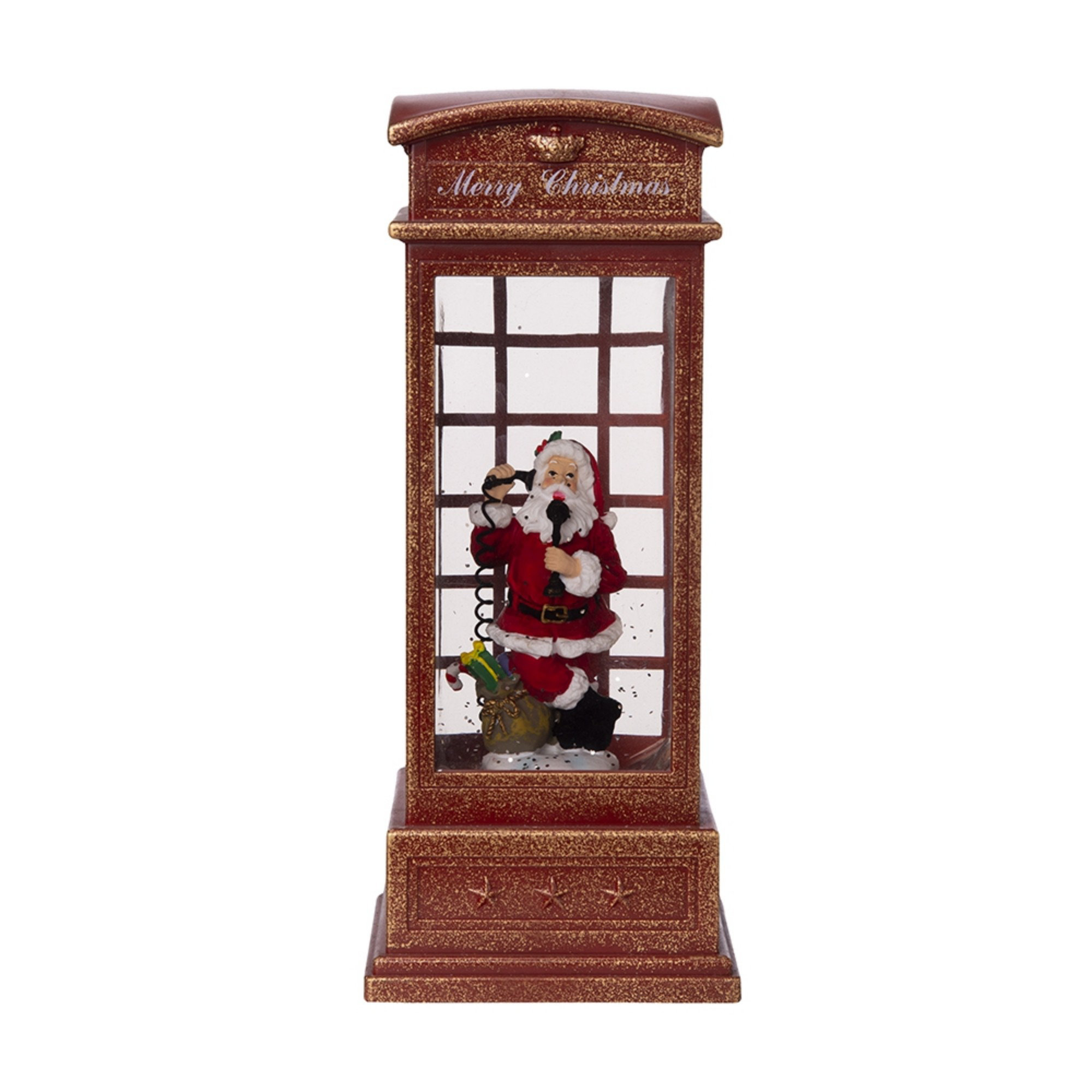 The Holiday Aisle® Christmas Lighted Water Spinning Phone Booth With ...
