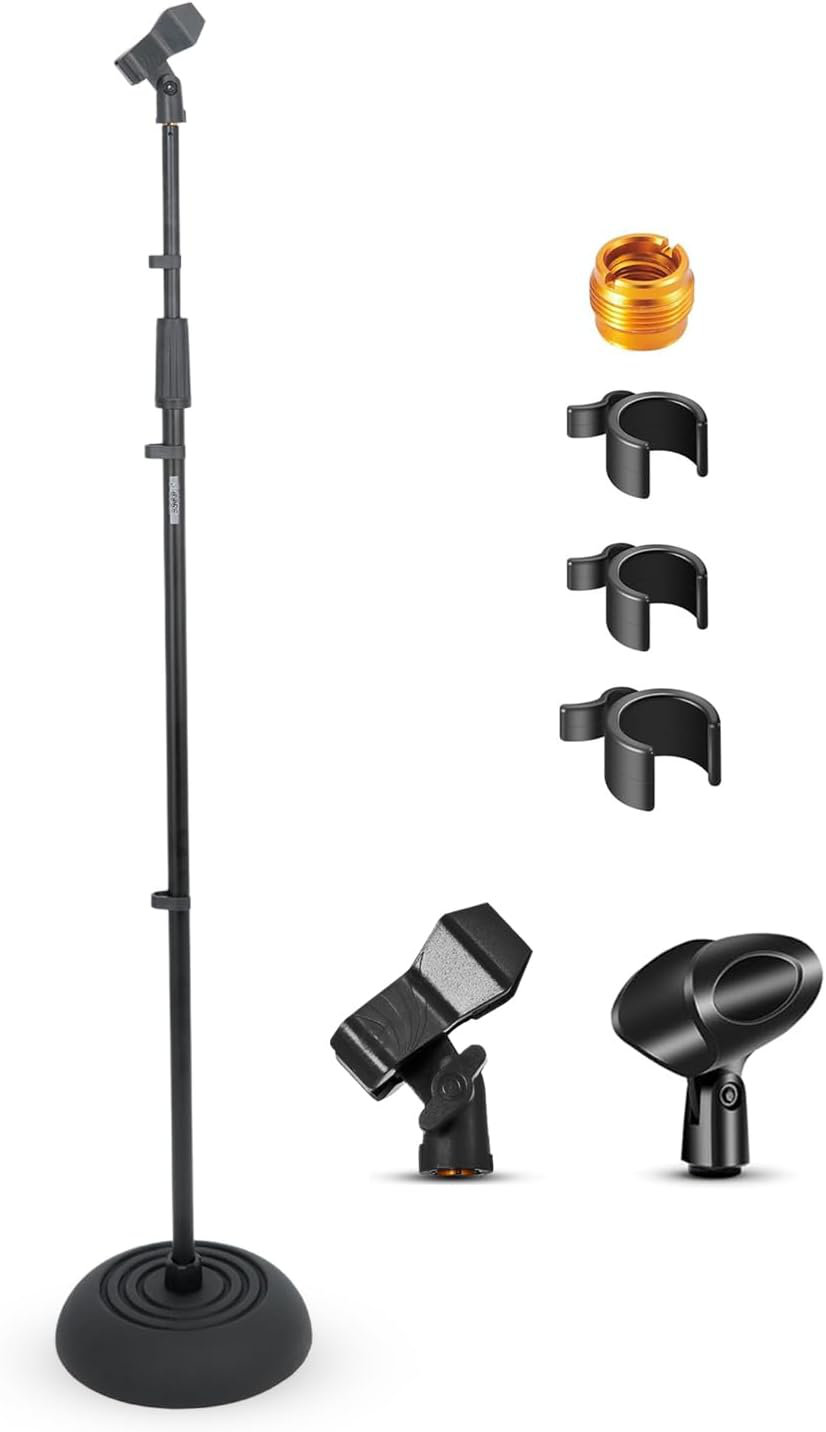 5 CORE 5 Core Mic Stand Heavy Duty Height Adjustable Floor Microphone ...