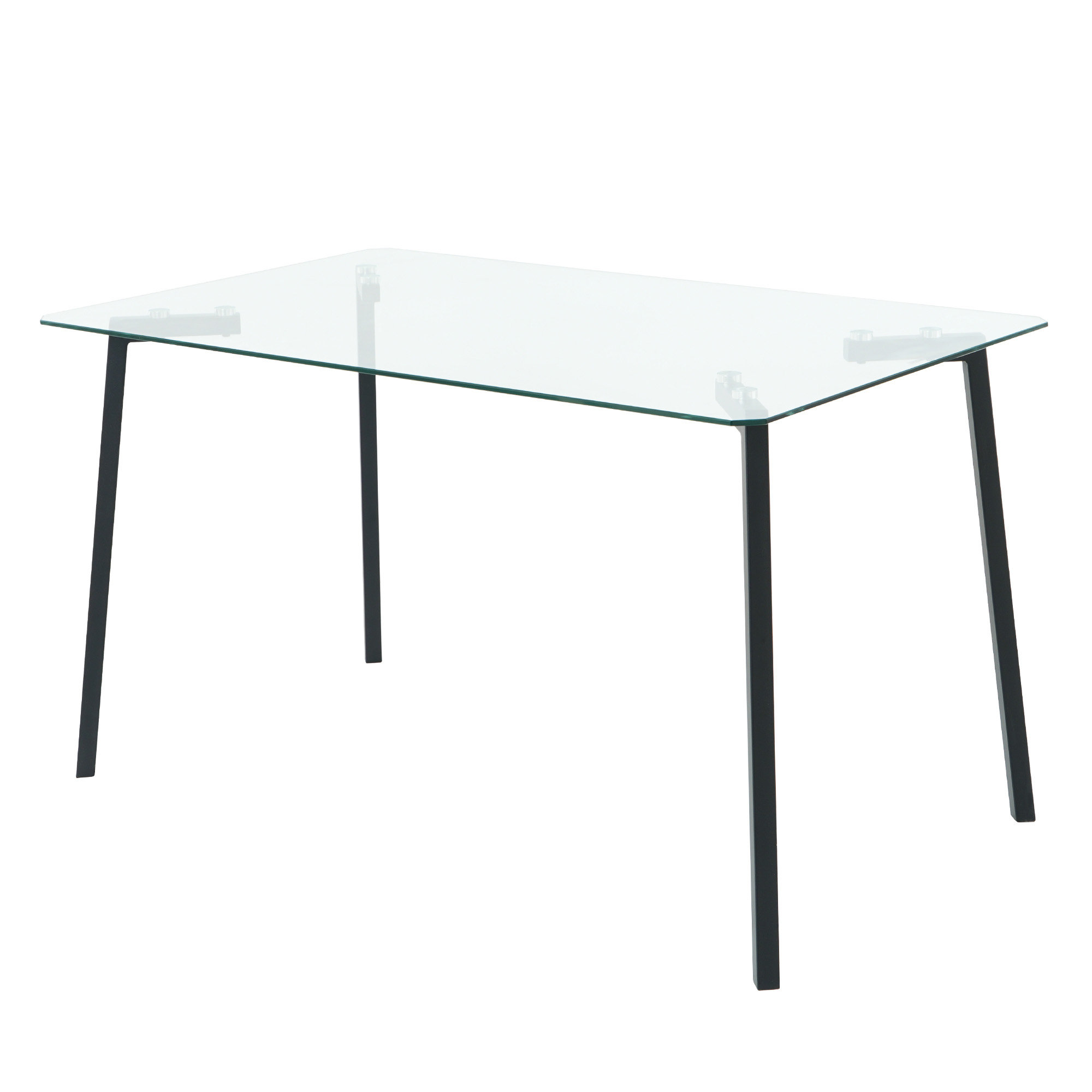 Wrought Studio™ Modern Minimalist 51.2 " Square Glass Dining Table With ...