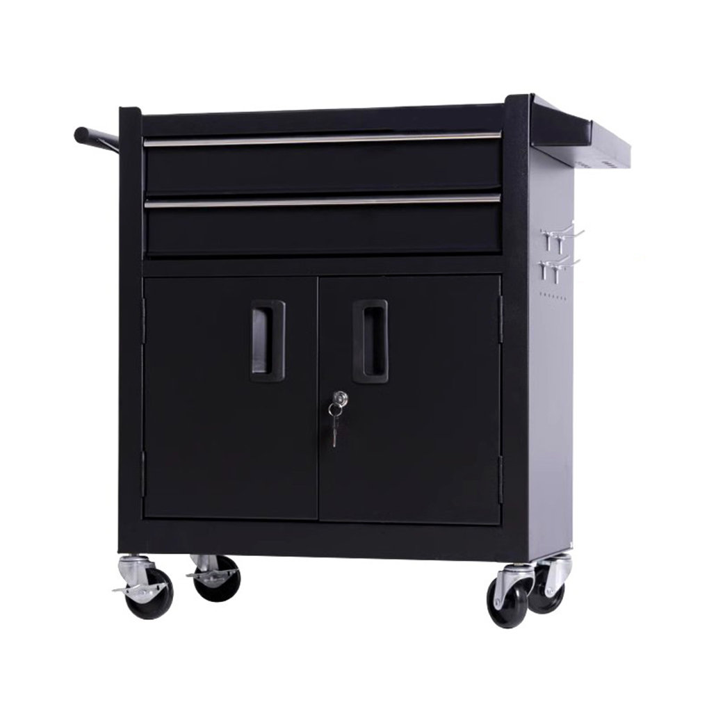 17 Stories Nizamettin 31.1'' W Iron Bottom Rollaway Chest with Wheels ...