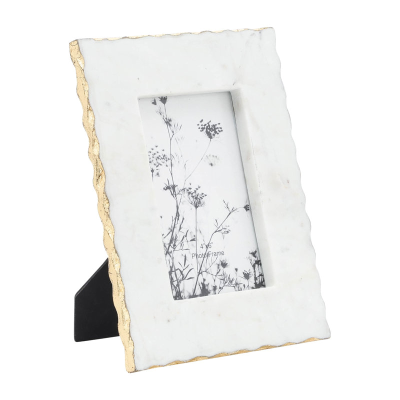 Willa Arlo™ Interiors White Marble Jagged Edges Photo Frame ...