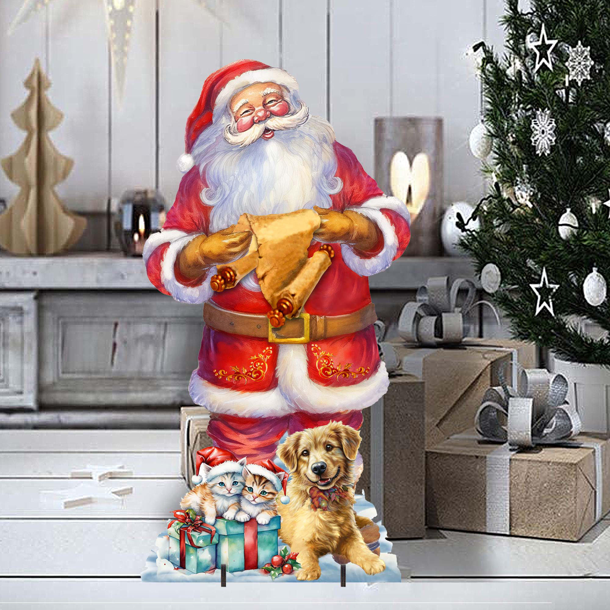 Designocracy Celebrate with Santa Figurine | Wayfair