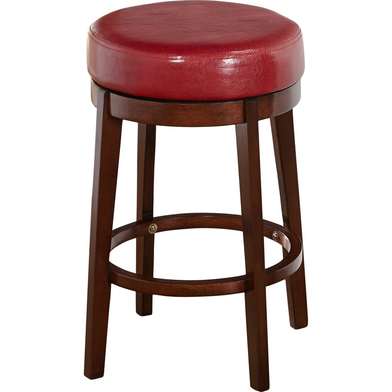 Wade Logan® Attis Swivel Upholstered Counter Stool with Solid Wood ...