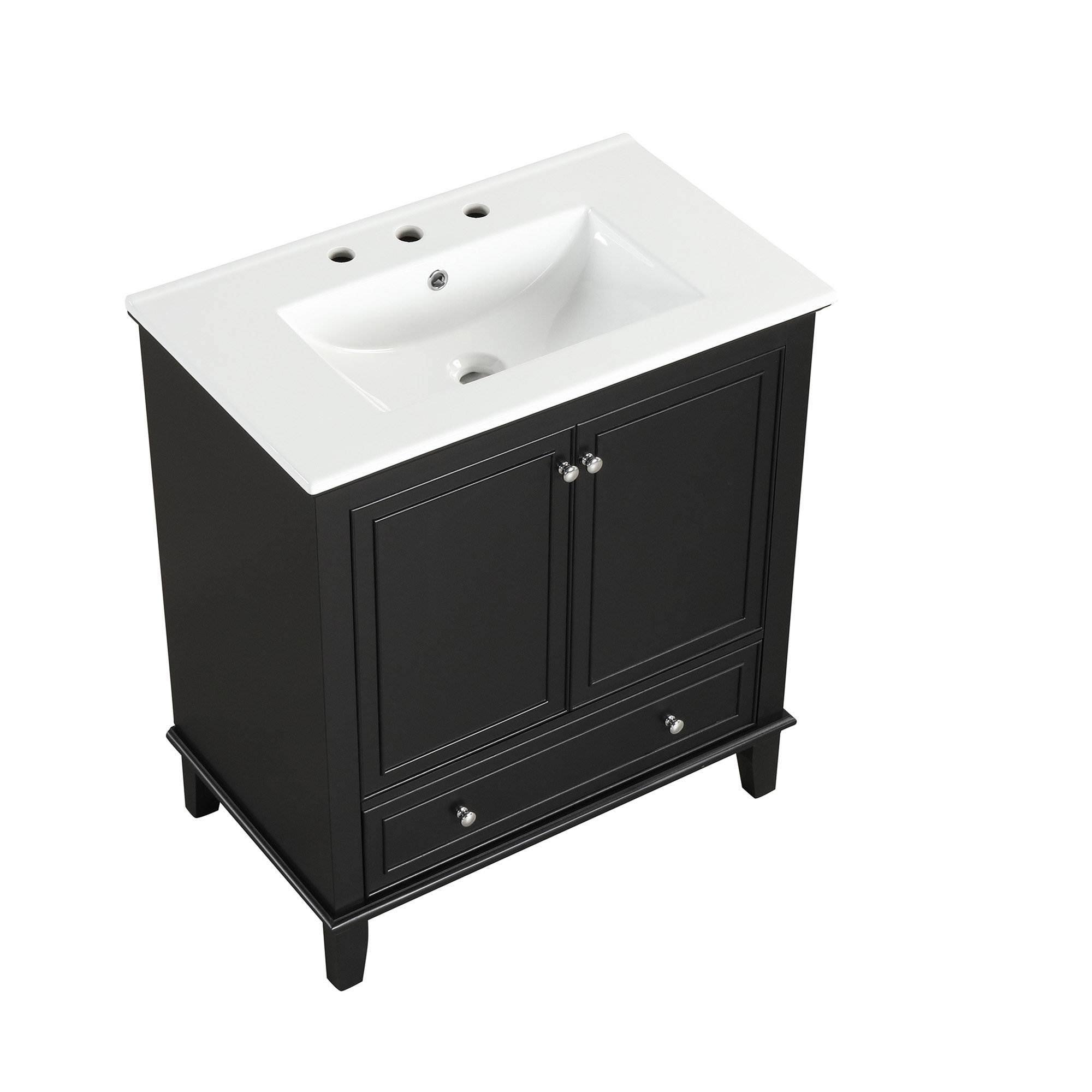 Winston Porter Chic Bathroom Vanity With Superior Storage And High ...