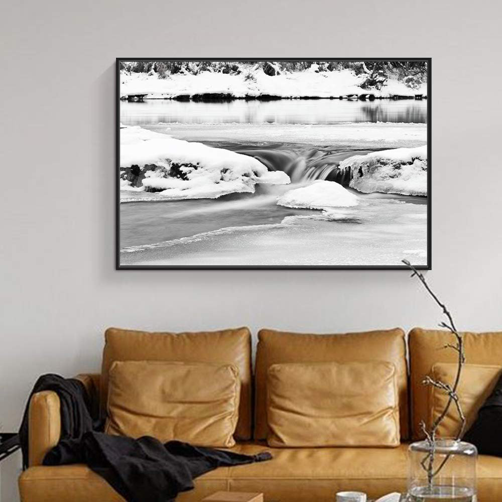 IDEA4WALL Black and White Coastal Beach Nautical Water Canvas Prints ...
