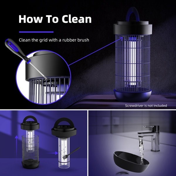 Kloudic 7.48" Waterproof 4000V Mosquito Killer Electronic Insect Fly ...