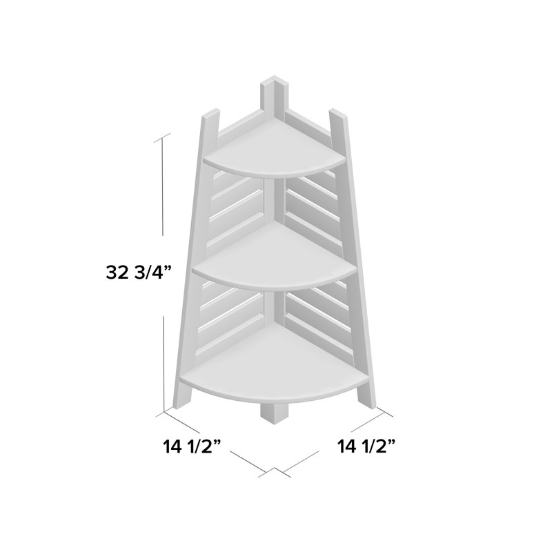 Dotted Line™ Ayden Solid Bamboo Wood Bathroom Corner Shelves & Reviews ...