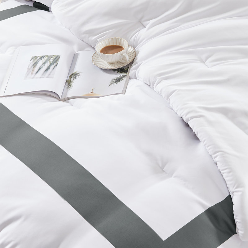 Sleep Zone Classic Solid Border Bedding Set & Reviews | Wayfair