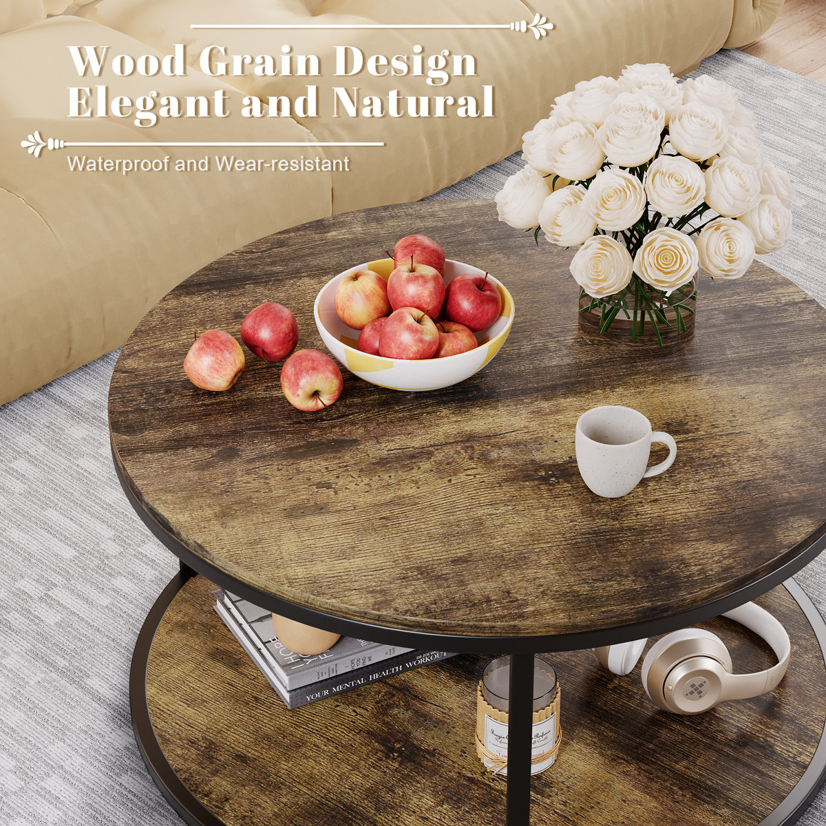 17 Stories 36-inch Round Coffee Table, Double-decker Design & Reviews ...