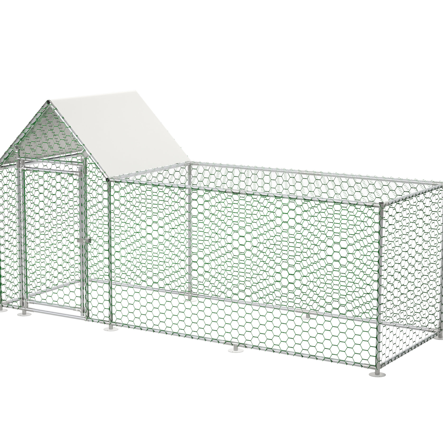 17 Stories 16X3ft Chicken Run - Metal & Coated Wire Mesh, Poultry From ...