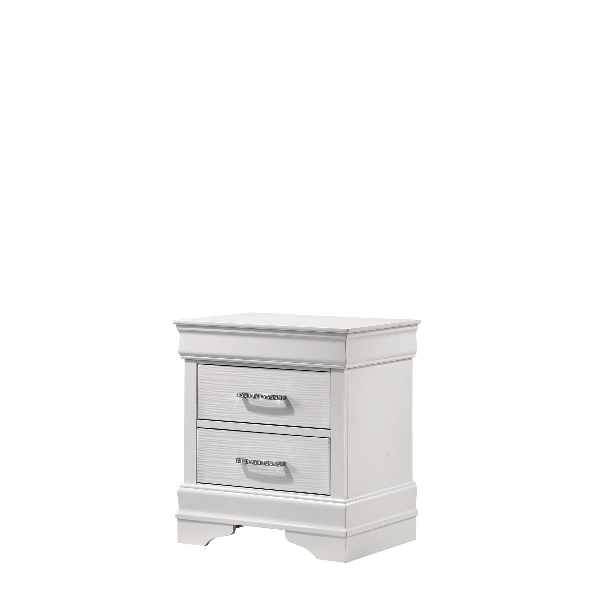 Latitude Run® 2 Nightstand In White With Wood Texture For Bedroom ...