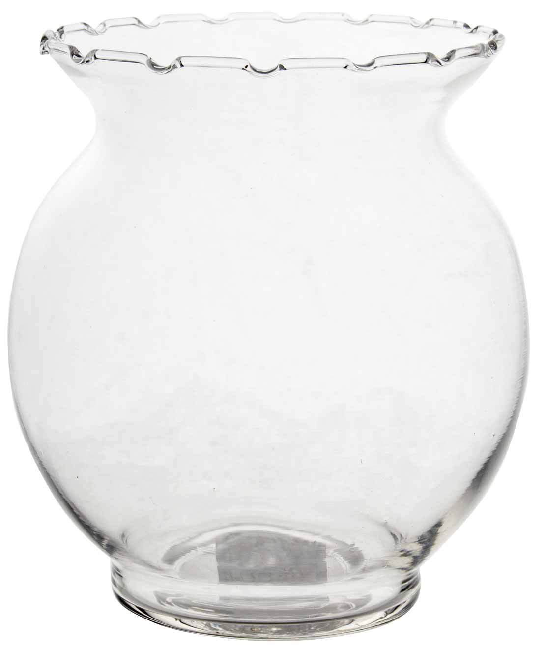 Wrought Studio™ Ruffled Rim Glass Ivy Bowl Vase | Wayfair