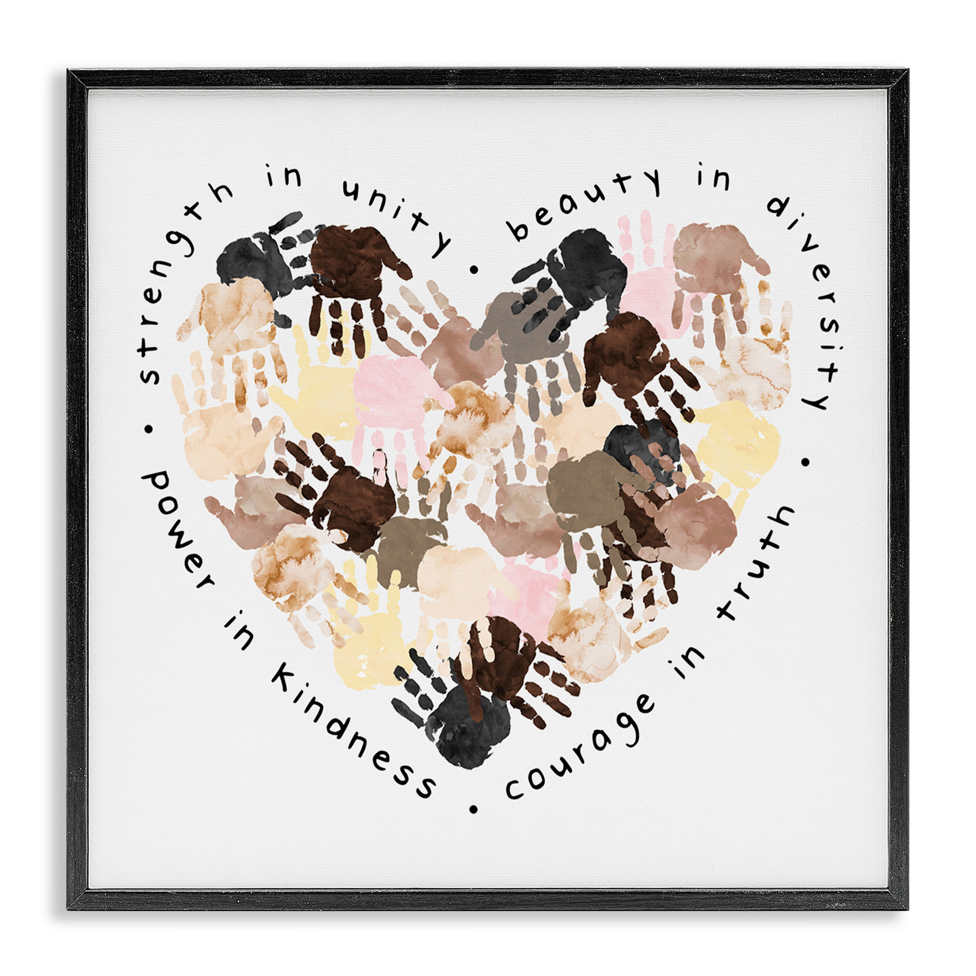 Trinx Powerful Strength in Unity Phrase Handprint Heart by Erica ...