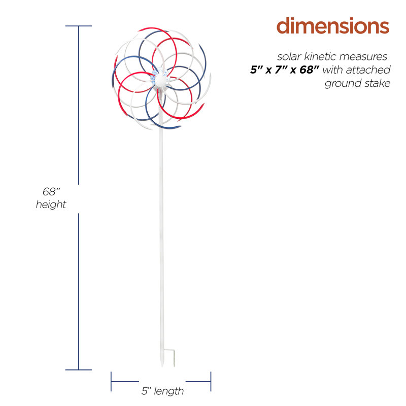 Winston Porter Beverley Solar Dual Windmill Stake Kinetic Spinner ...