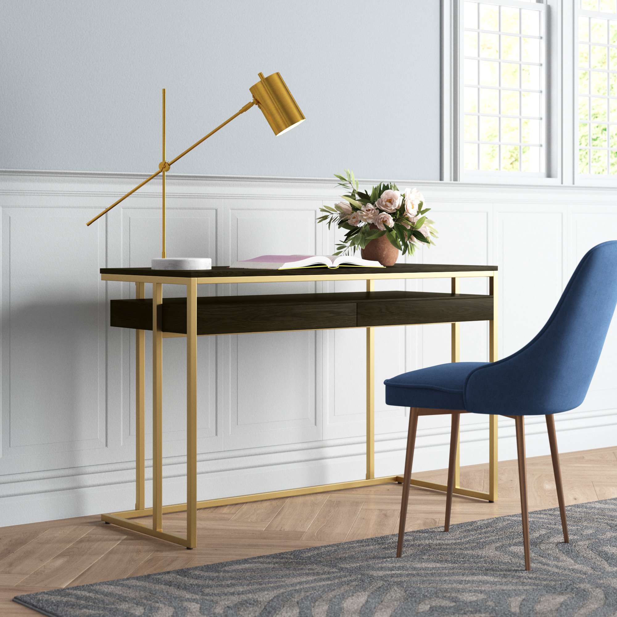 Willa Arlo Interiors Clairview Metal Base Writing Desk & Reviews ...