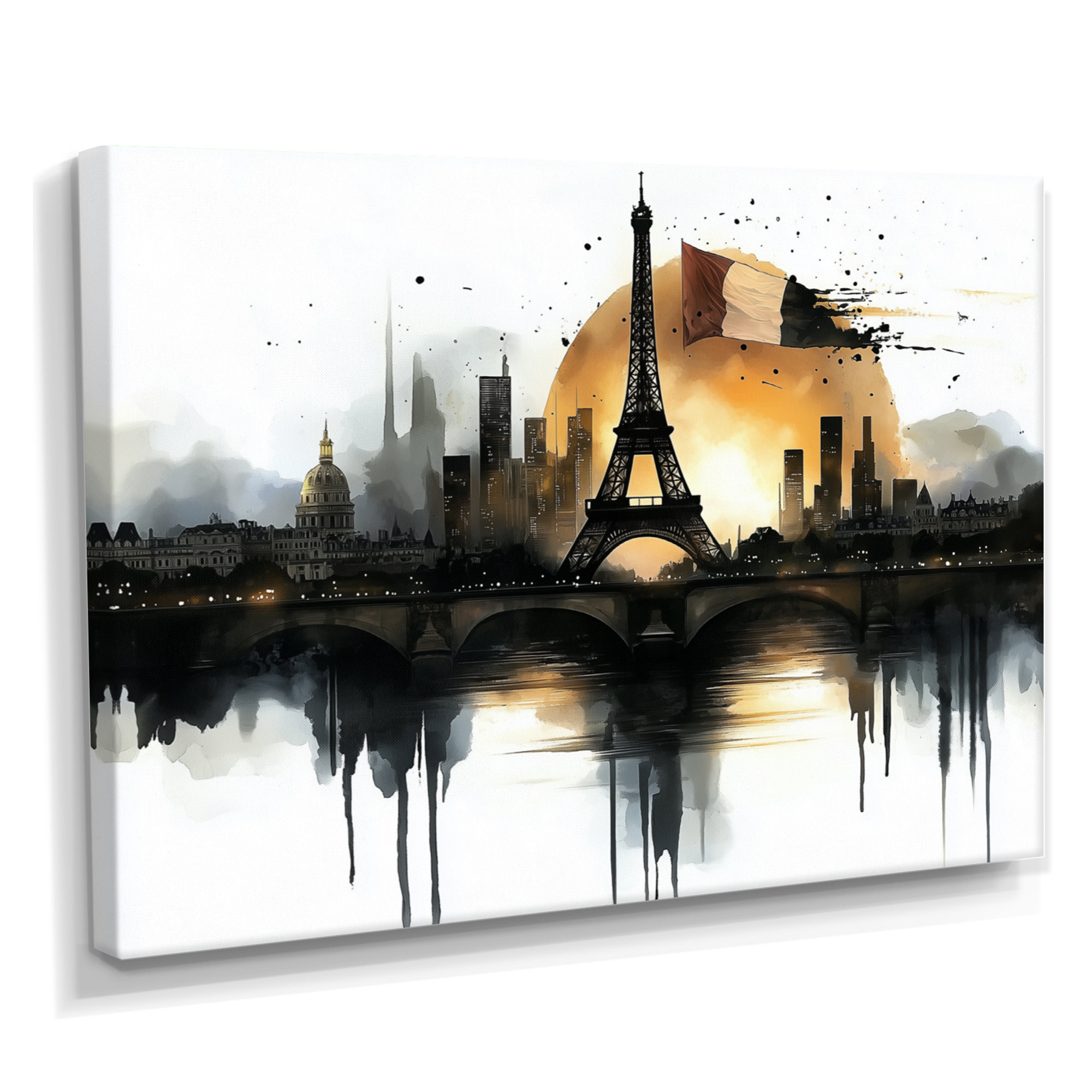 Wrought Studio™ Abstract Paris Eiffel Twilight Tower II - France Framed ...