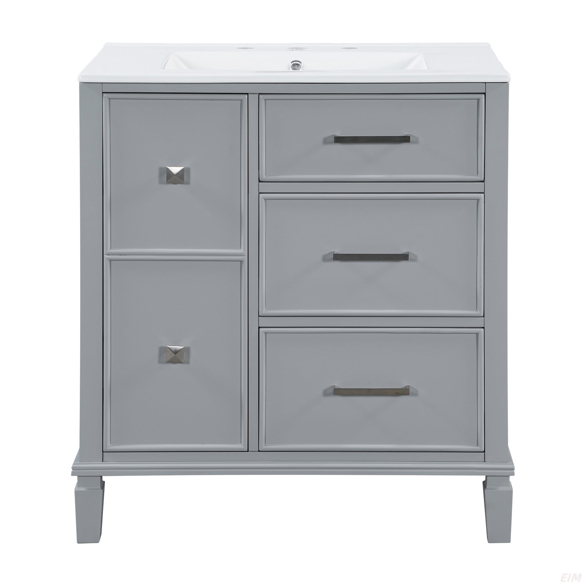 Charlton Home® 30 Inch Bathroom Vanity With Ceramic Sink, Flip-Out ...