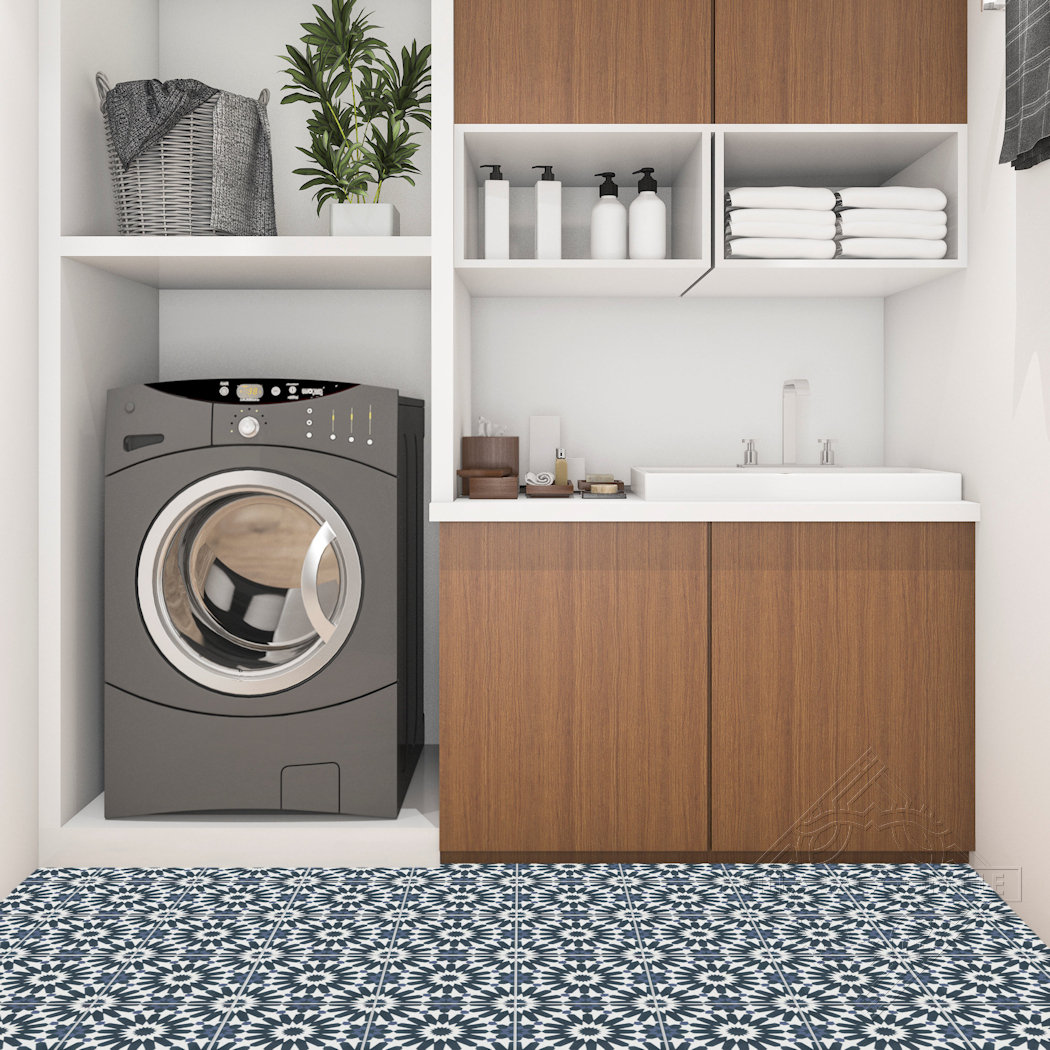 Villa Lagoon Tile Tangier Petite Blues 8" x 8" Cement Spanish ...