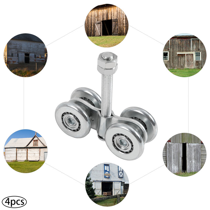 JOYDING 4Pcs Sliding Track Rollers Double Wheel Sliding Track Roller ...