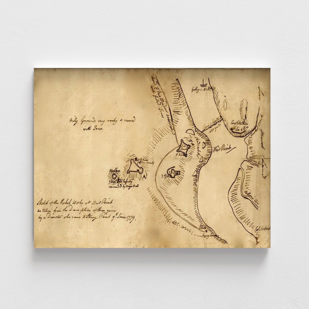 WeFrameArt Colonial Defenses of West Point from Deserters Map, Colonial ...
