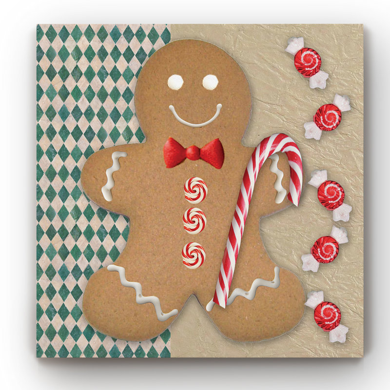 The Holiday Aisle® Gingerbread Man - Wrapped Canvas Print & Reviews ...