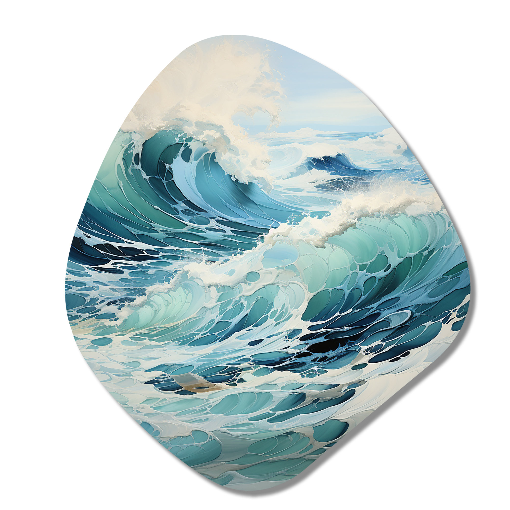 Design Art Watercolor Storm Coastal Ocean II - Asymmetrical Coastal ...