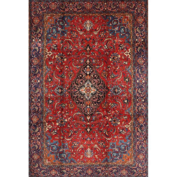 Alcott Hill® Gaelan Traditional Red/Navy Blue Area Rug | Wayfair